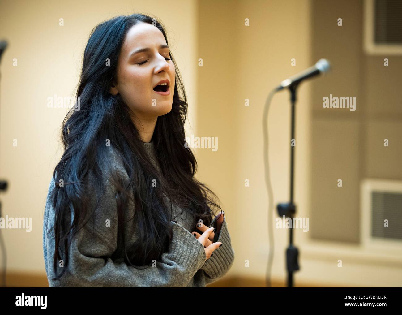 Harriet Caplan-Dean and Macauley Burns recording West End New Friends ...