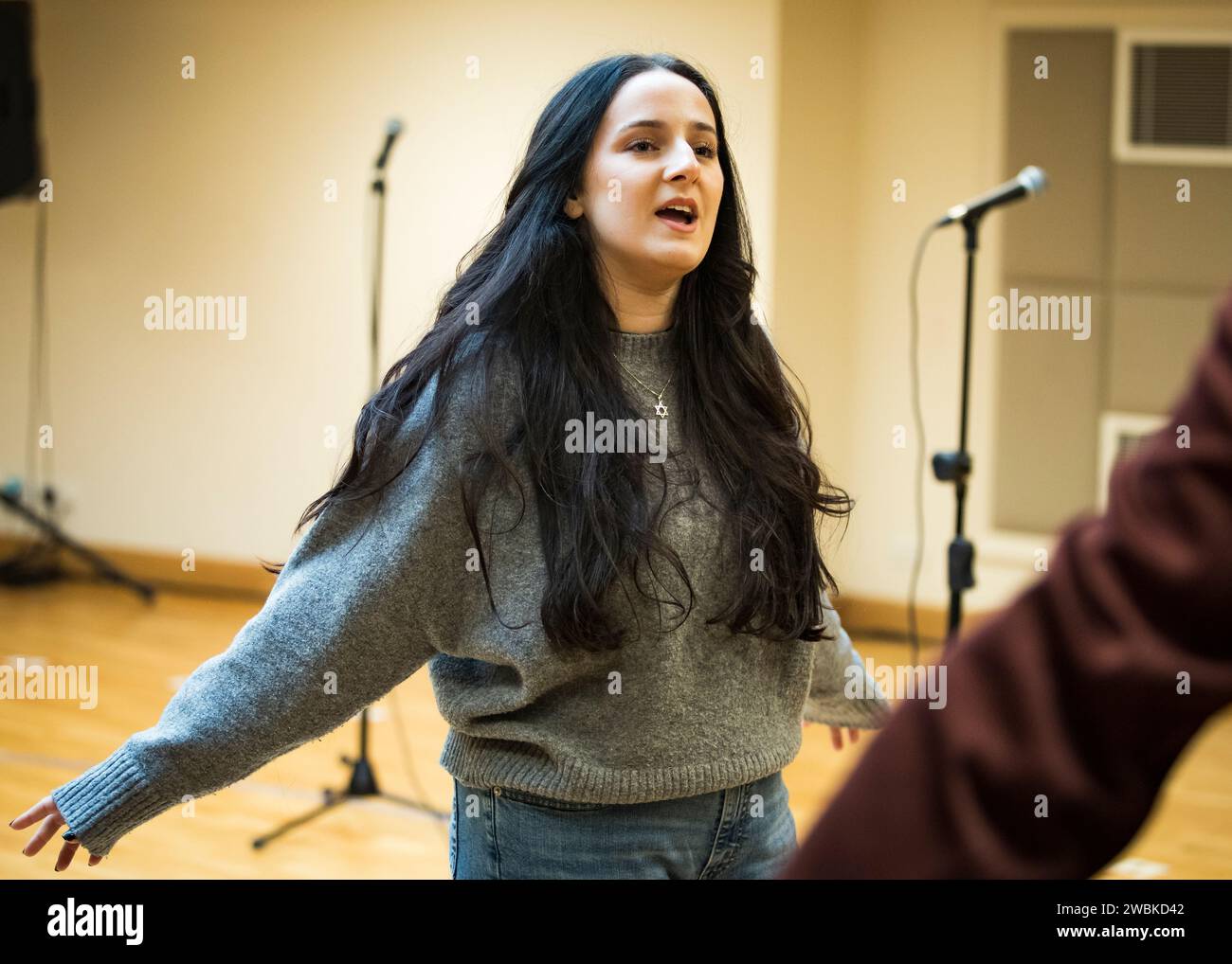 Harriet Caplan-Dean and Macauley Burns recording West End New Friends ...