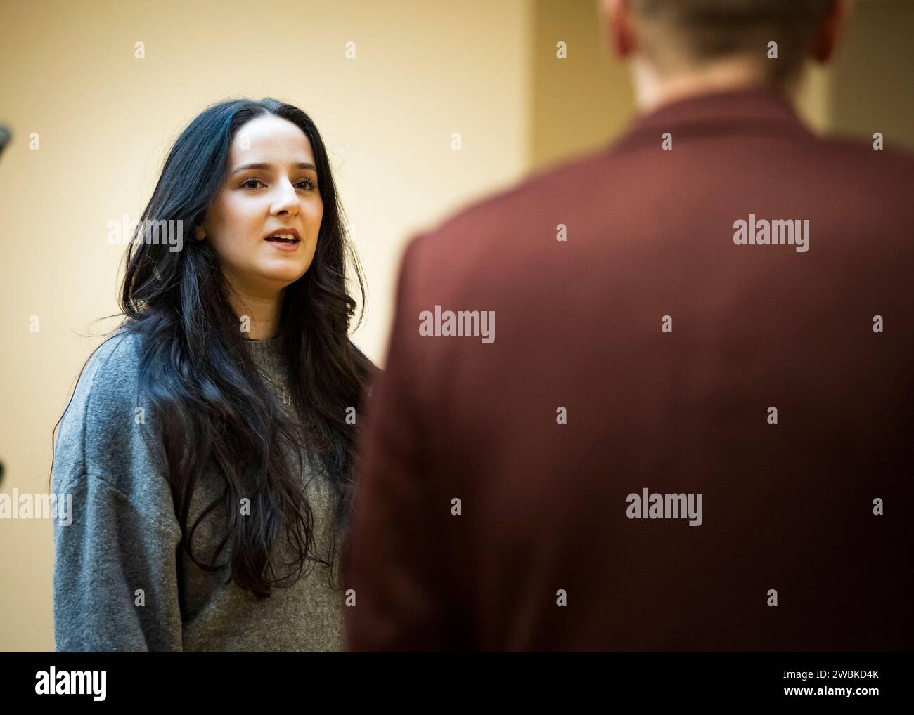 Harriet Caplan-Dean and Macauley Burns recording West End New Friends ...