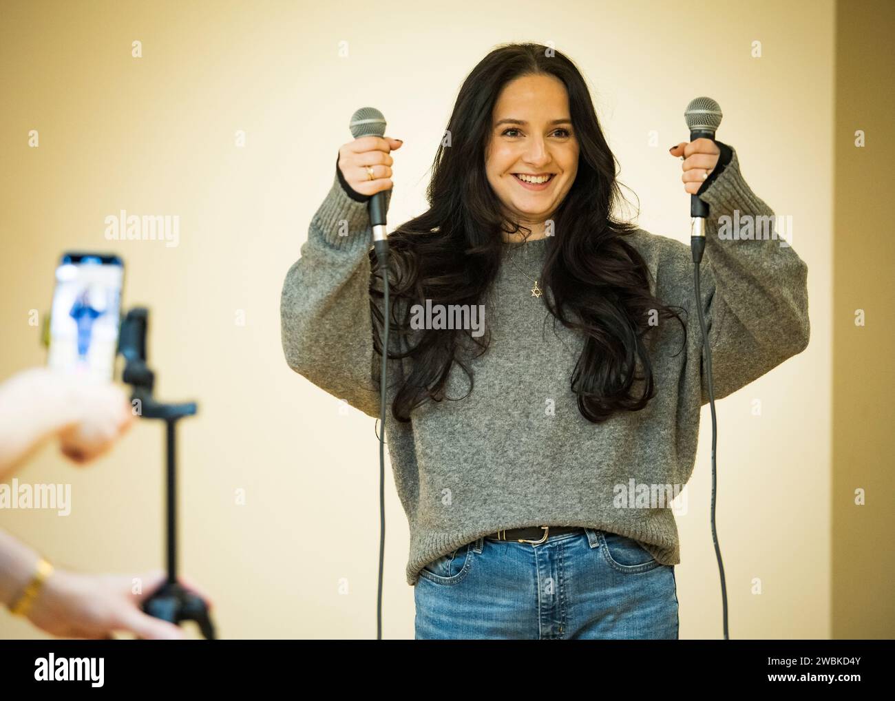 Harriet Caplan-Dean and Macauley Burns recording West End New Friends ...