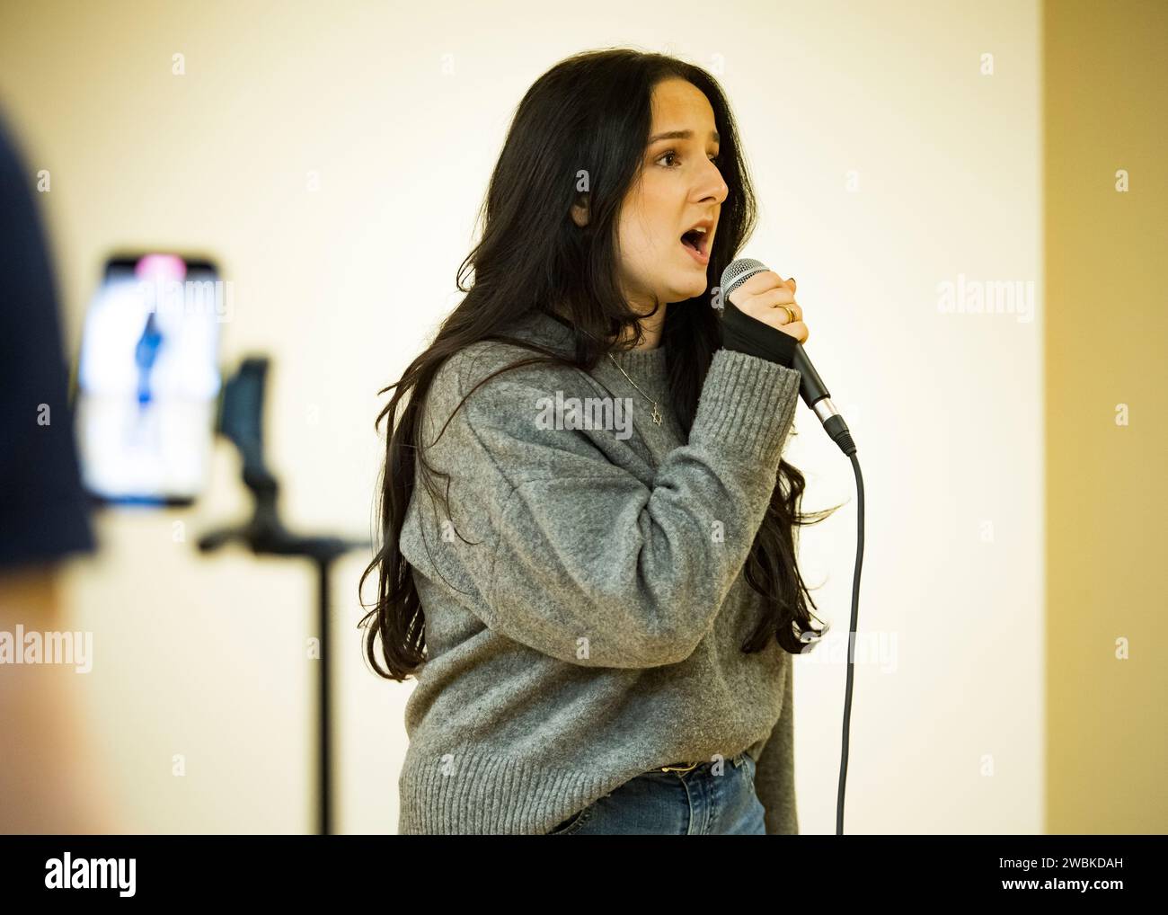 Harriet Caplan-Dean and Macauley Burns recording West End New Friends ...