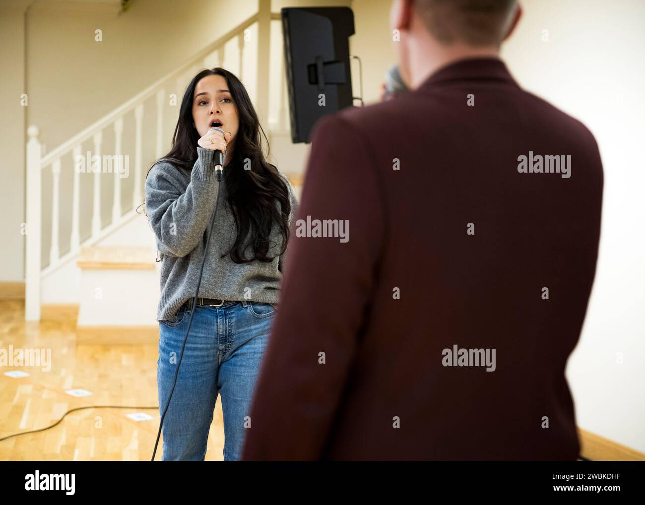 Harriet Caplan-Dean and Macauley Burns recording West End New Friends ...