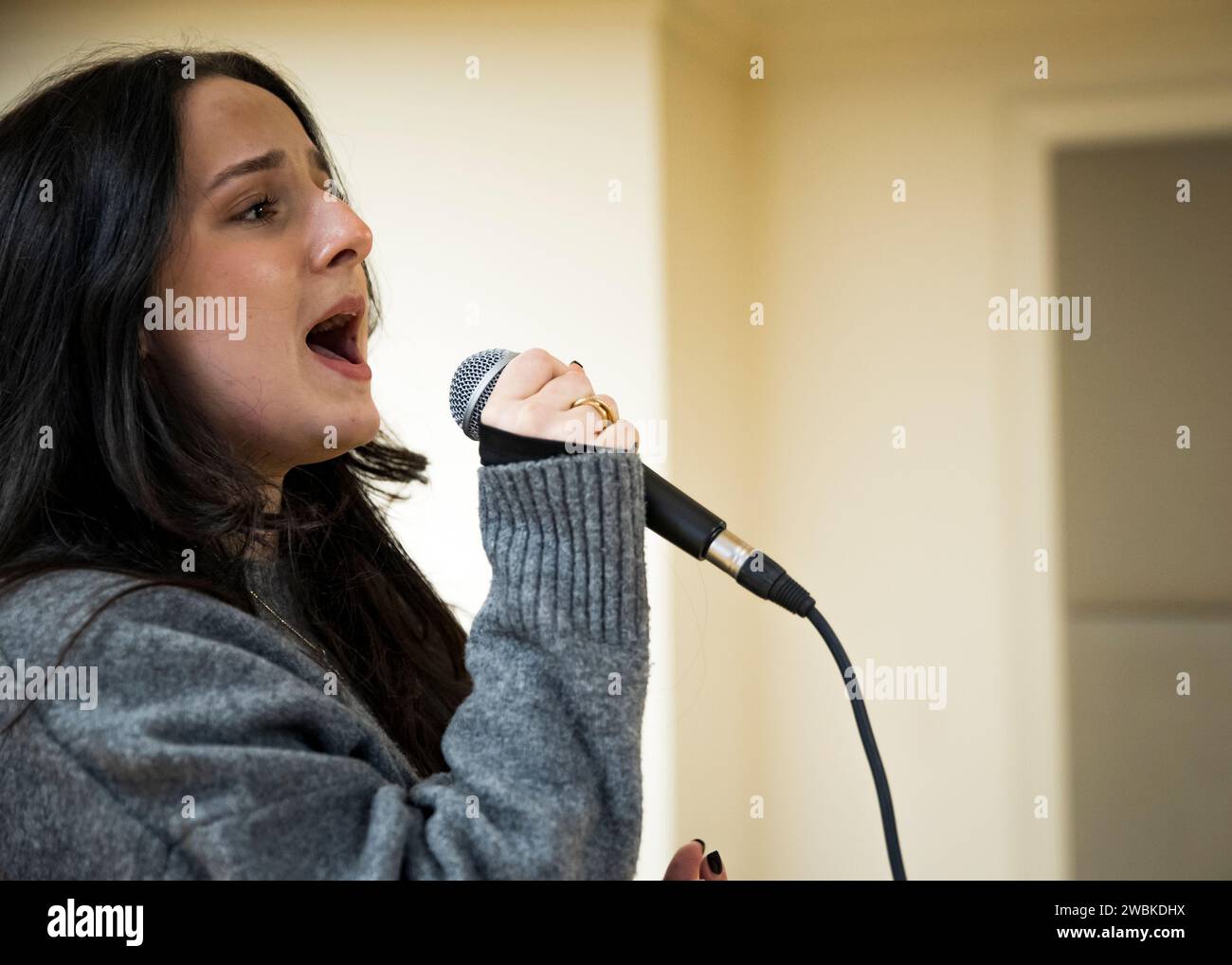 Harriet Caplan-Dean and Macauley Burns recording West End New Friends ...