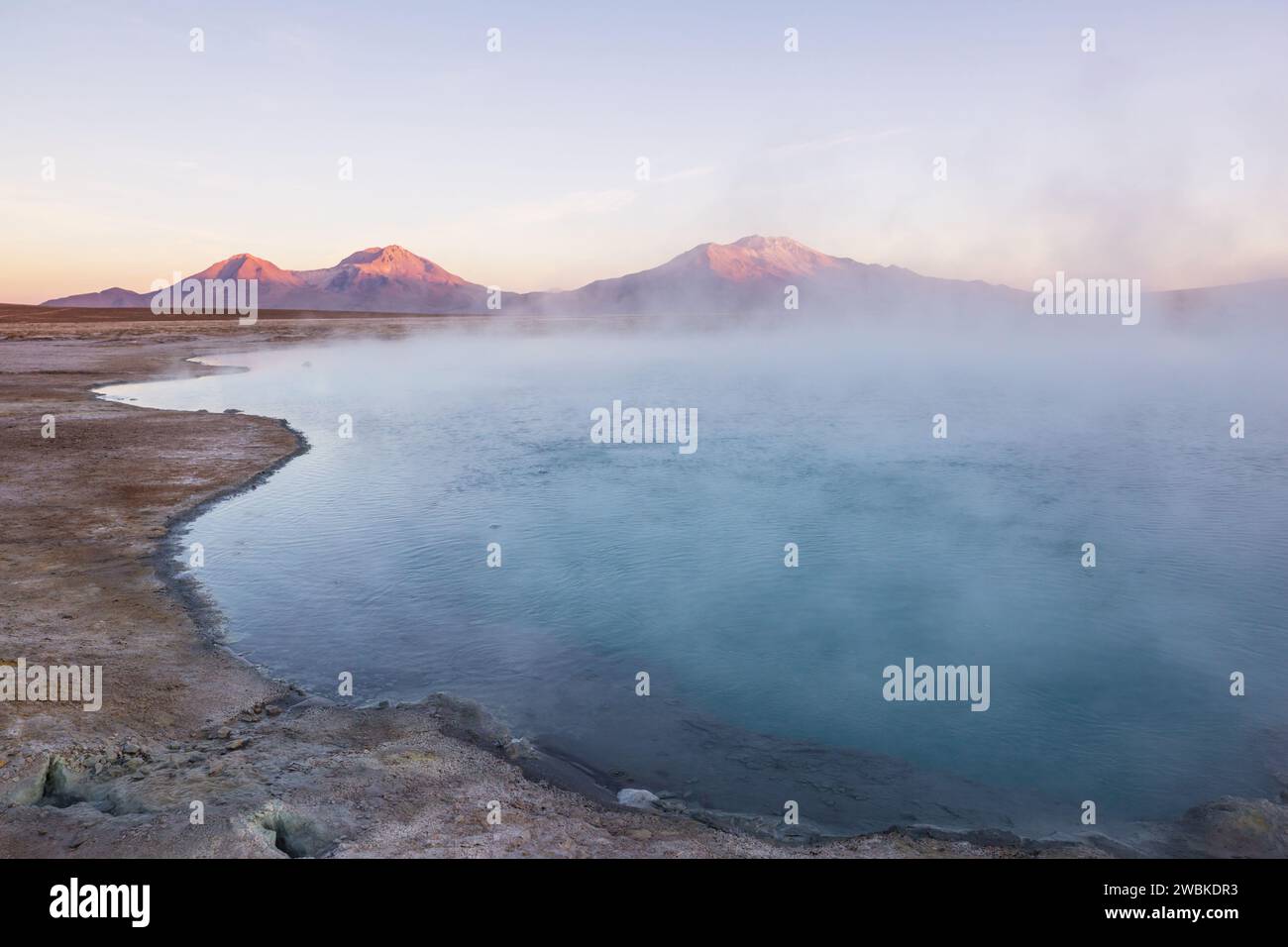 Natural Hot Spring in Atacama desert, Chile, South America Stock Photo ...