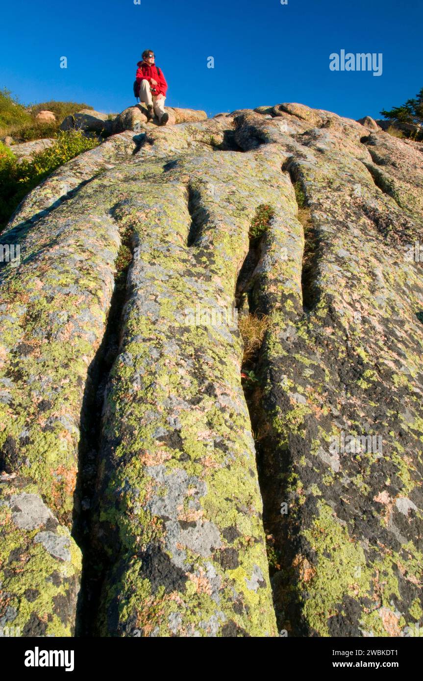 Cadillac Mountain outcrop, Acadia National Park, Maine Stock Photo - Alamy