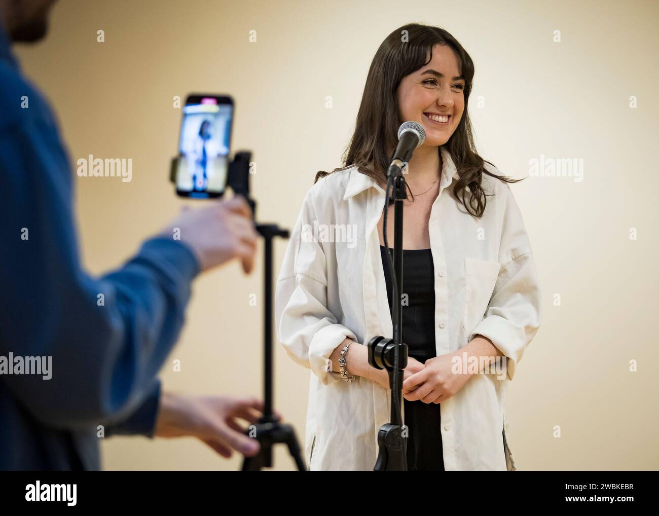 Laura Hickie and Maria Coyne recording West End New Friends, Victoria ...