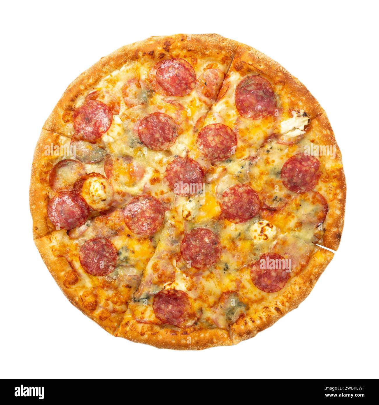 Delicious classic italian Pizza Pepperoni with sausages and cheese ...