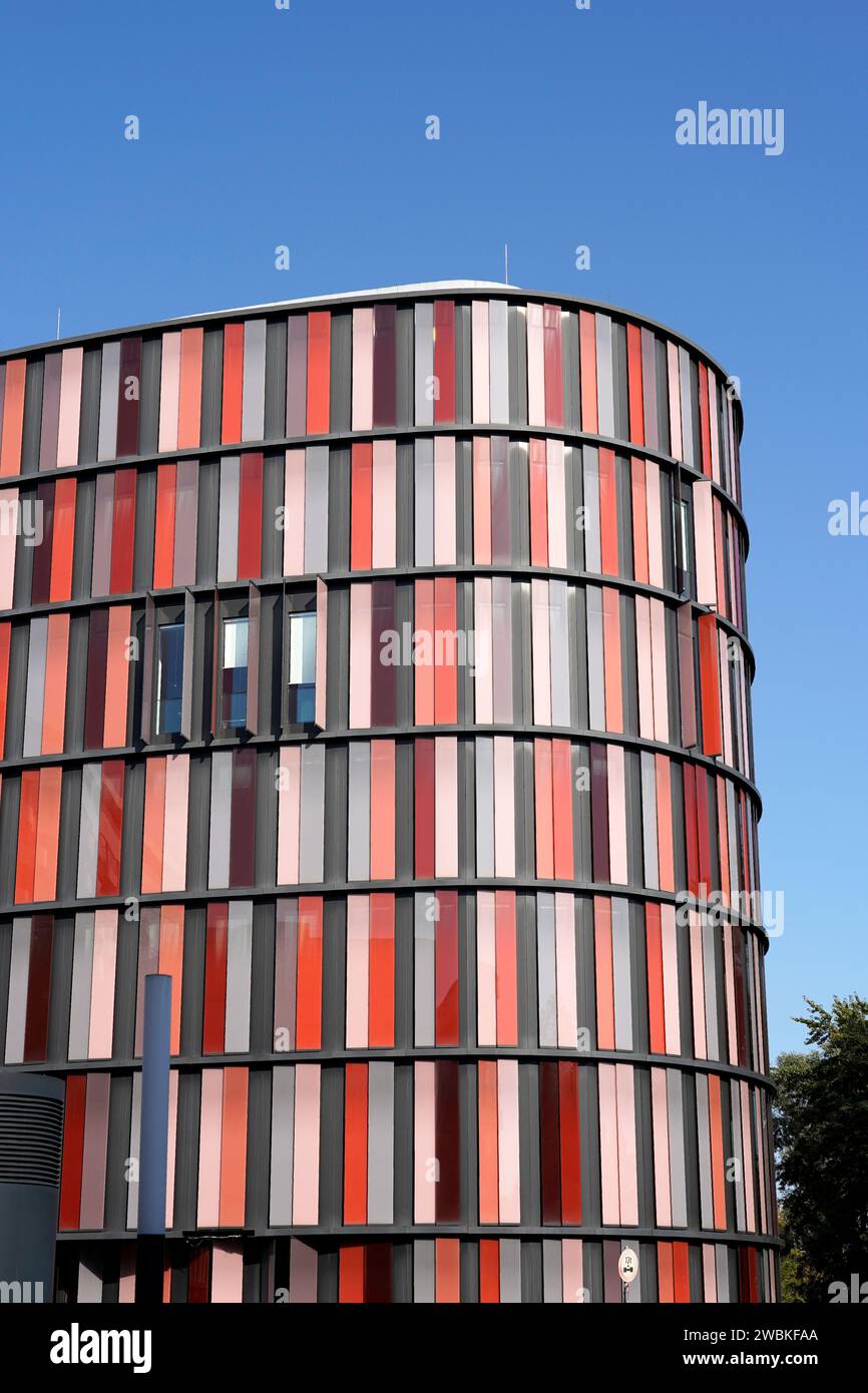 Office building with colorful sun protection cladding hi-res stock ...