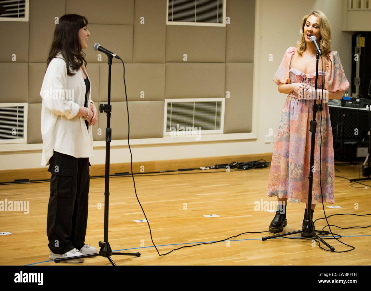 Laura Hickie and Maria Coyne recording West End New Friends, Victoria ...