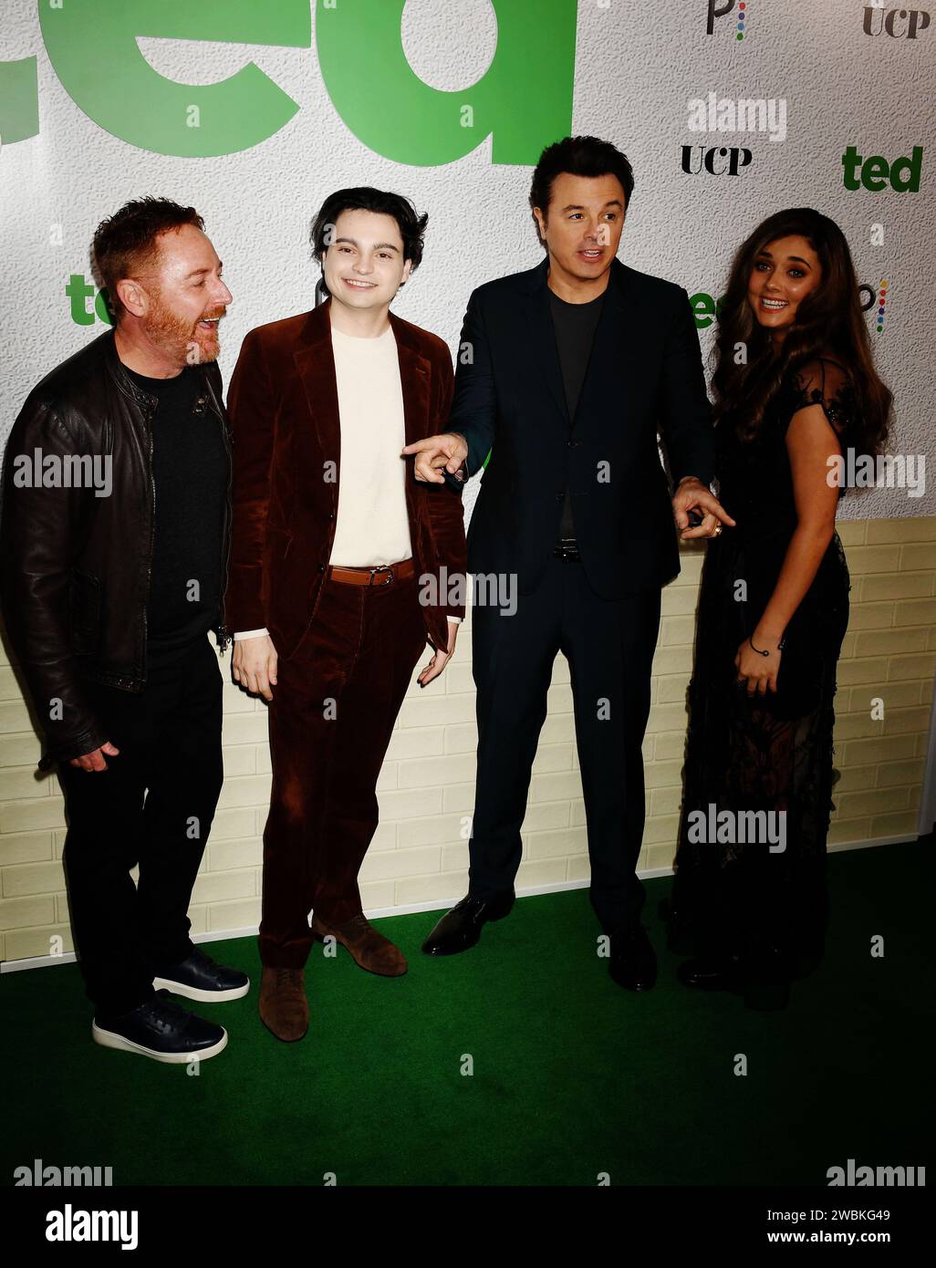 LOS ANGELES, CALIFORNIA - JANUARY 10: (L-R) Scott Grimes, Max Burkholder, Seth MacFarlane and ...
