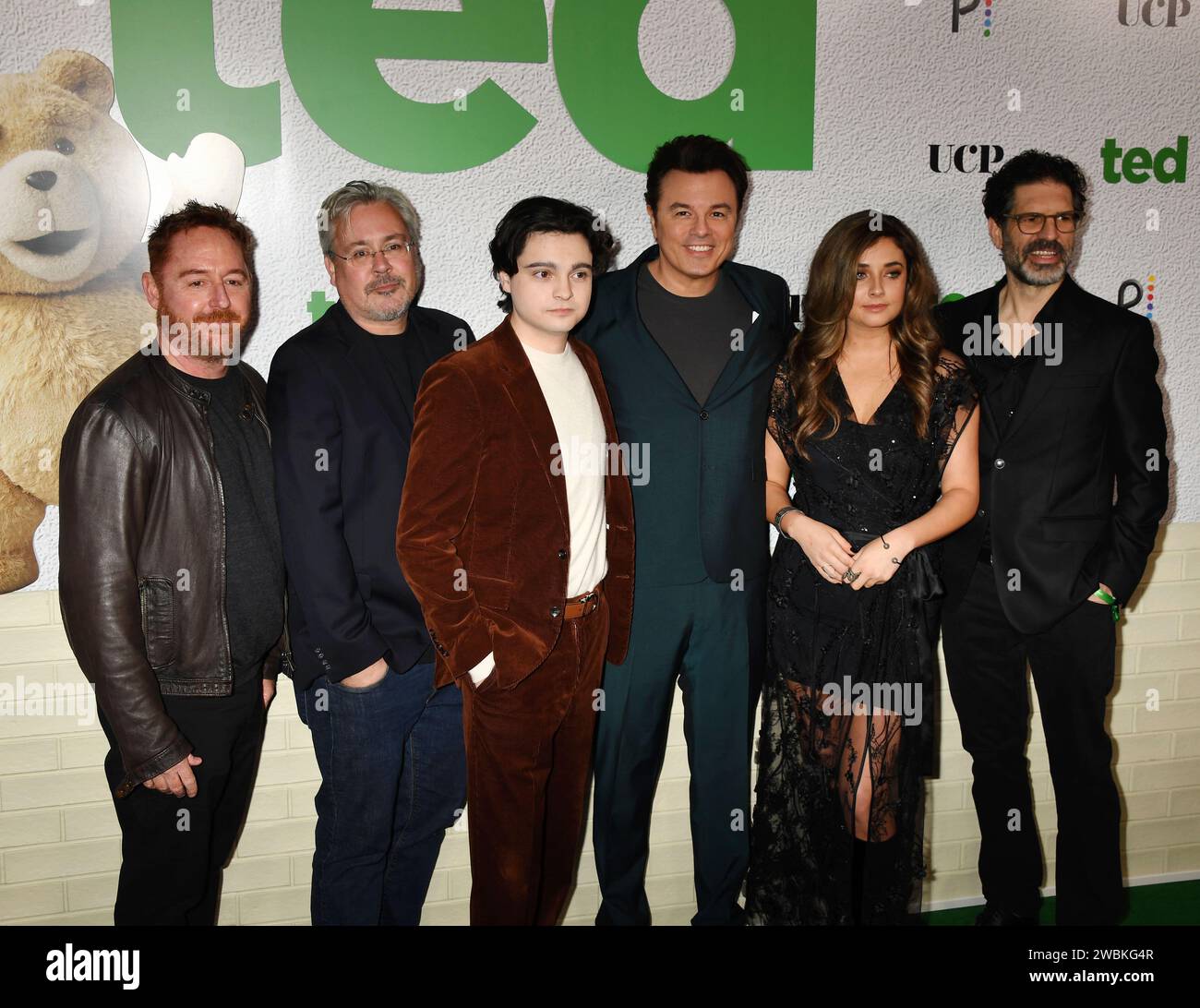 LOS ANGELES, CALIFORNIA - JANUARY 10: (L-R) Scott Grimes, Paul Corrigan, Max Burkholder, Seth ...