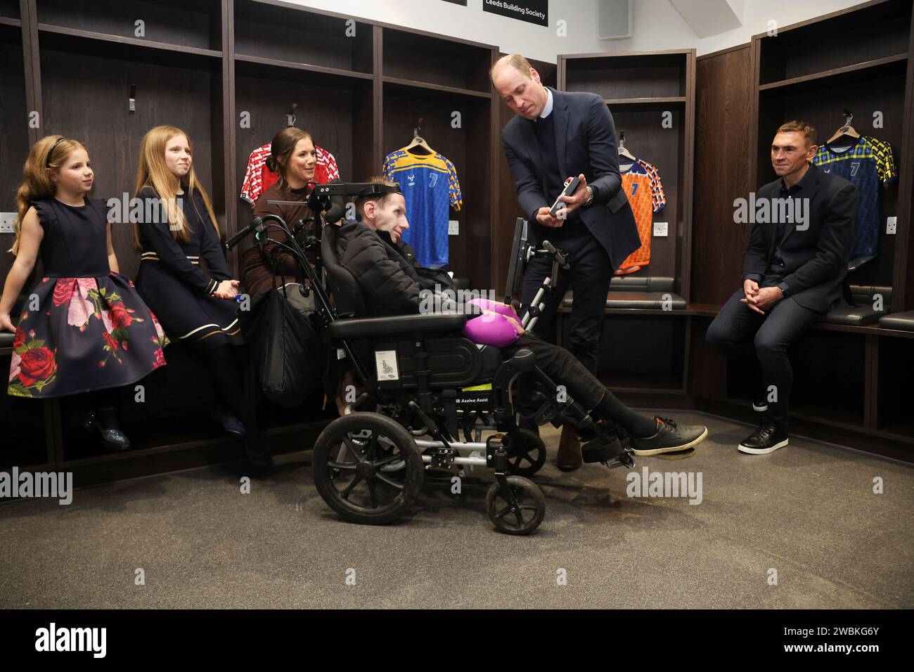 The Prince of Wales (second right) meets Kevin Sinfield (right) and Rob ...
