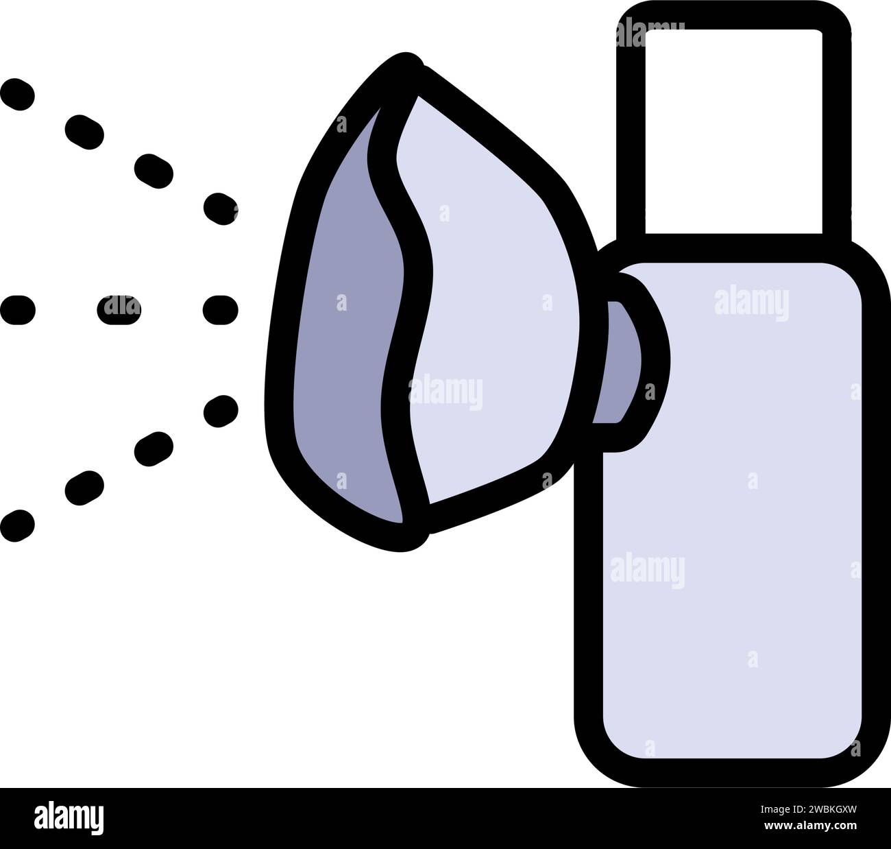 Aerosol breathing lung machine treatment icon. Color illustration of ...