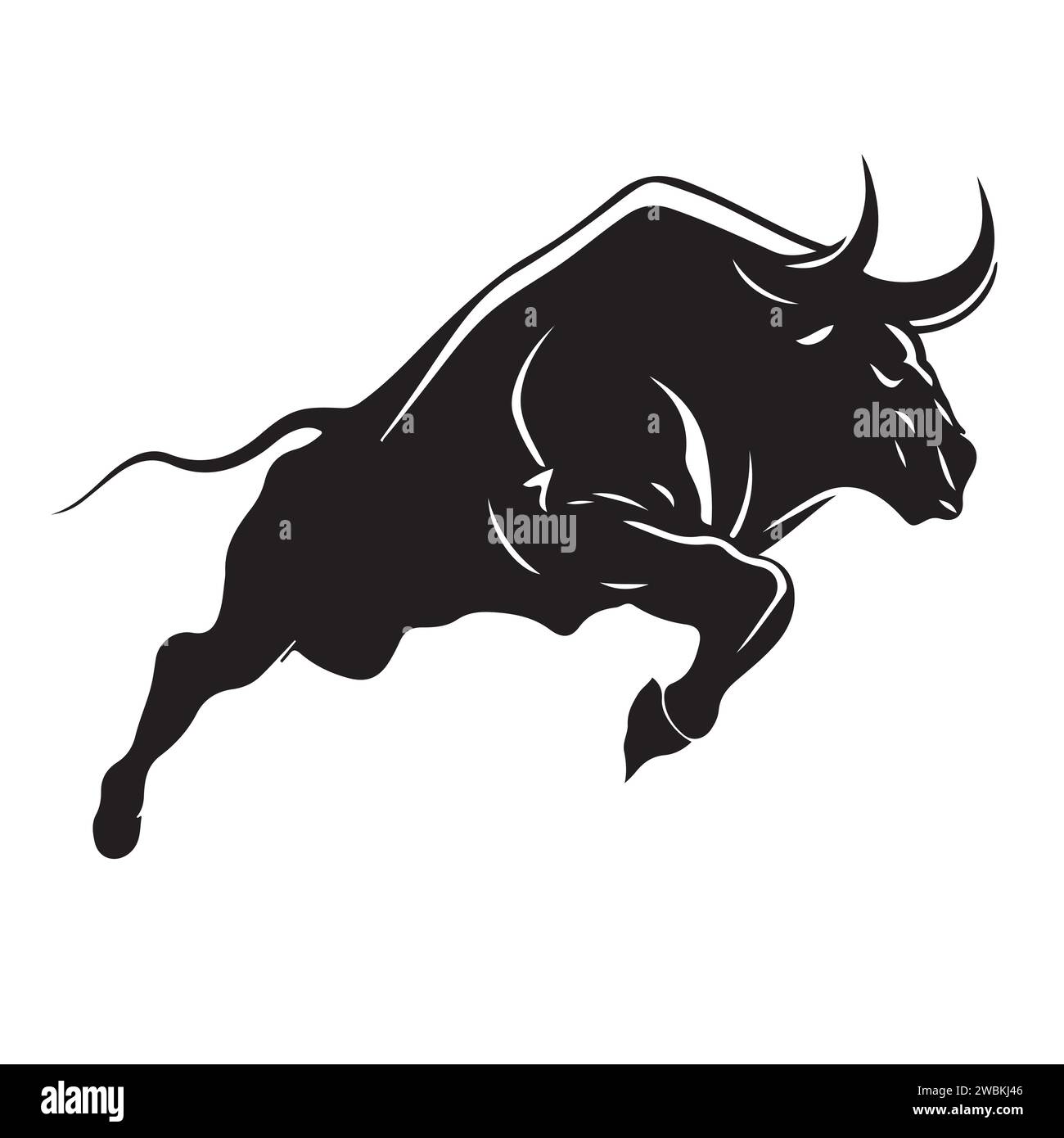 Vector bull design on white background. Wild Animals. Editable vector ...