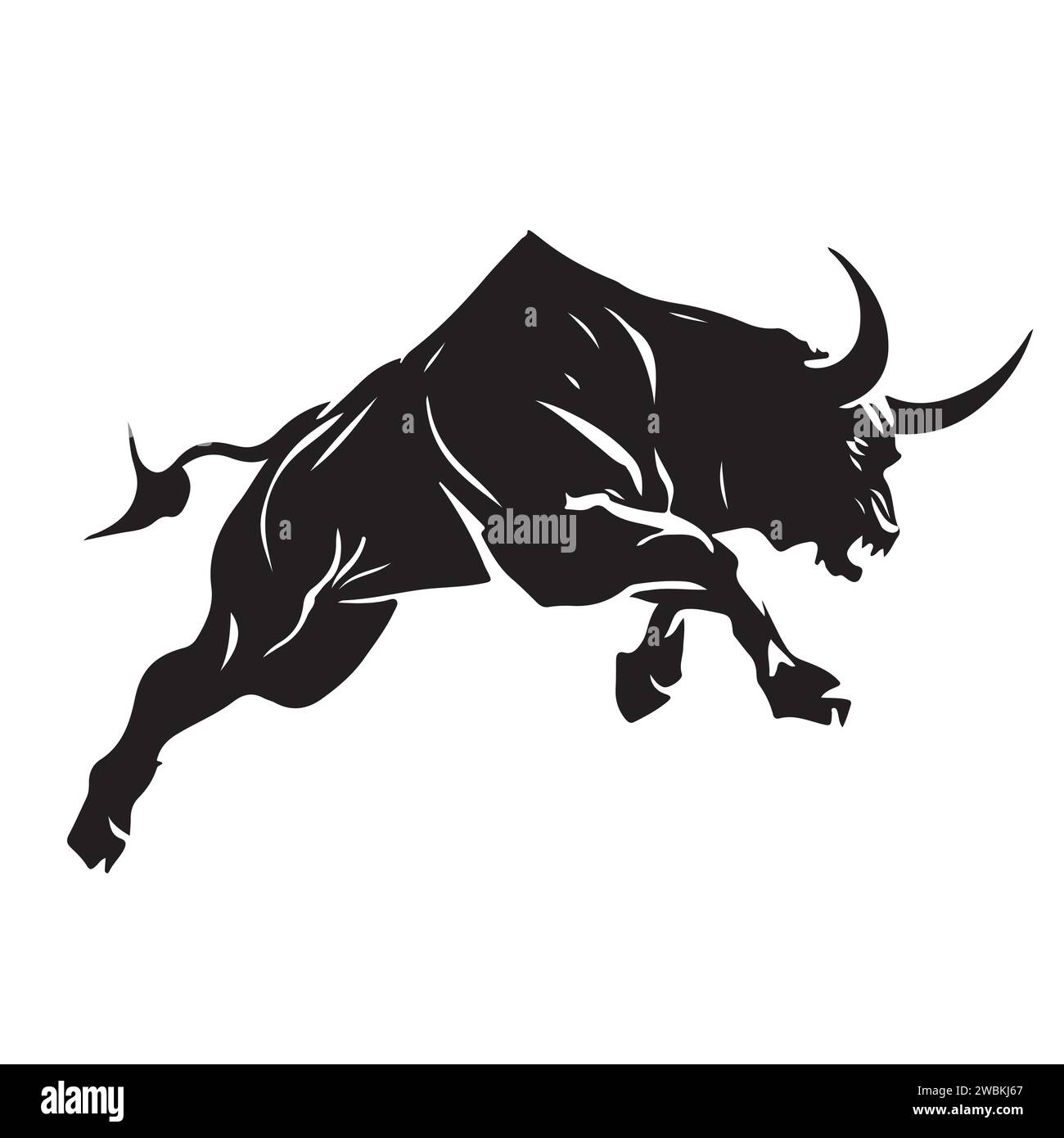 Vector bull design on white background. Wild Animals. Editable vector ...