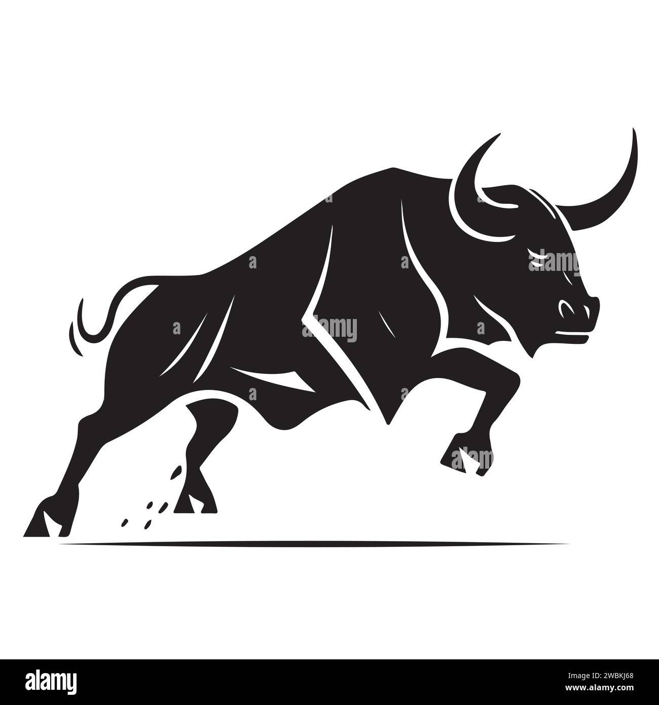 Vector bull design on white background. Wild Animals. Editable vector ...