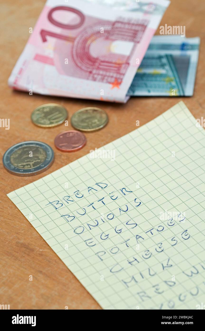 Handwritten shopping list hi-res stock photography and images - Alamy
