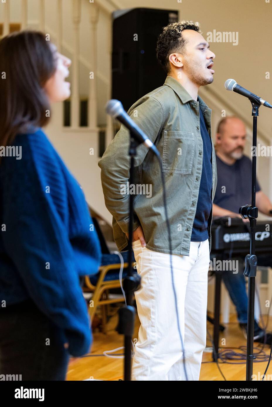 Ryan Carter and Emily Puttick recording West End New Friends, Victoria ...