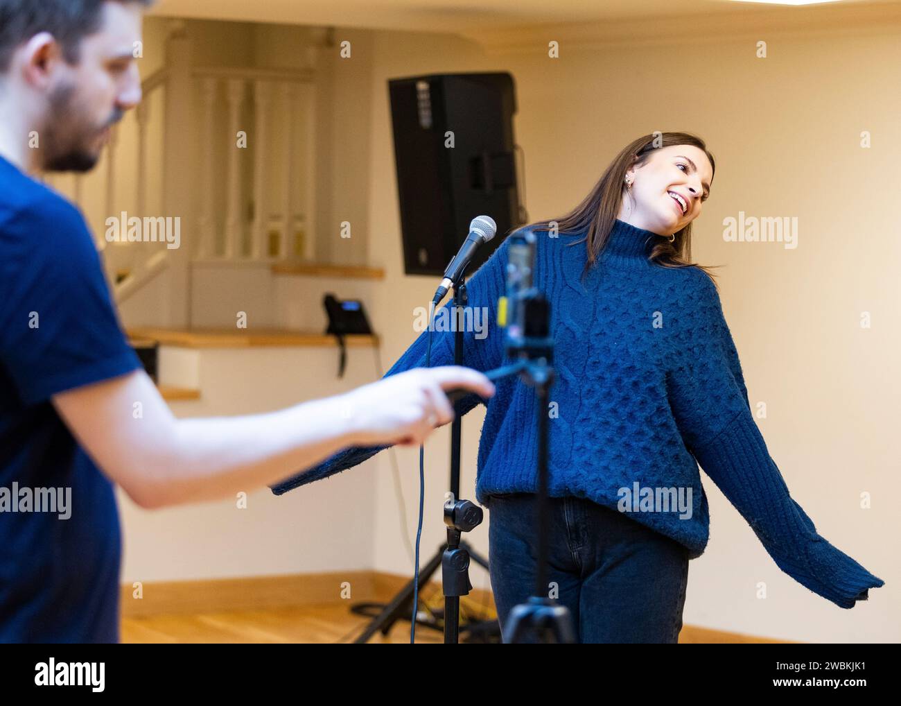 Ryan Carter and Emily Puttick recording West End New Friends, Victoria ...