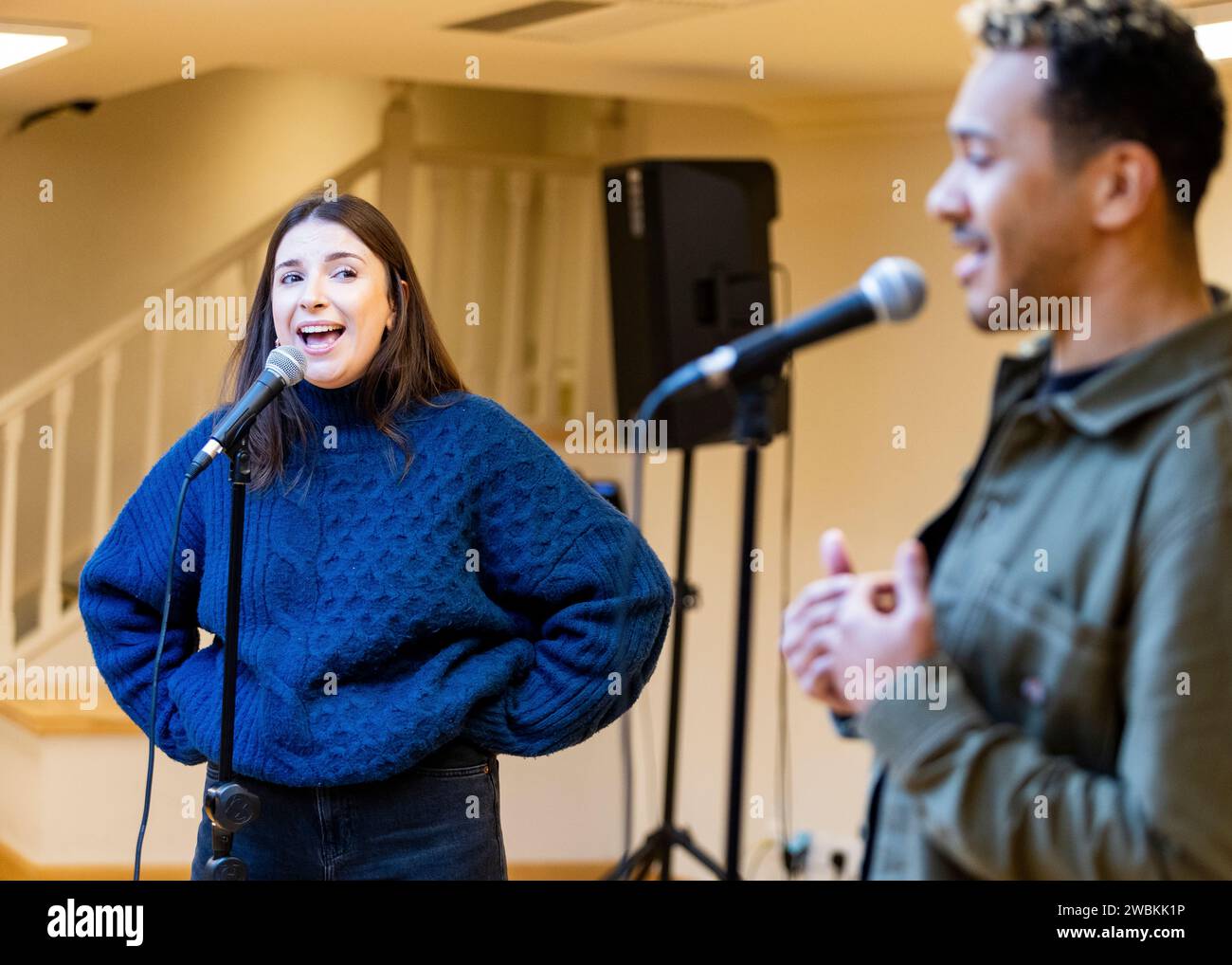 Ryan Carter and Emily Puttick recording West End New Friends, Victoria ...