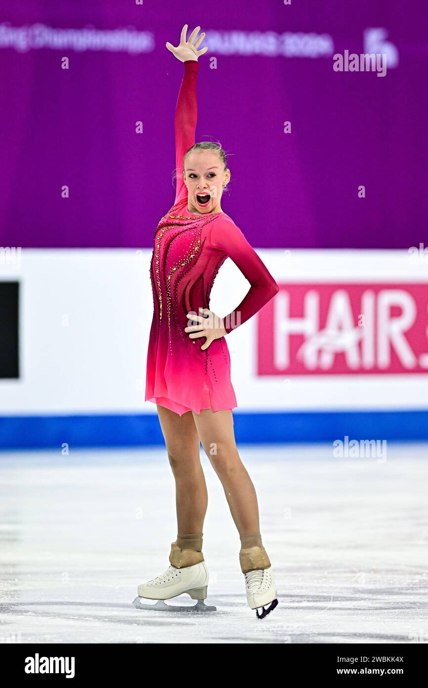 Mariia SENIUK (ISR), during Women Short Program, at the ISU European ...