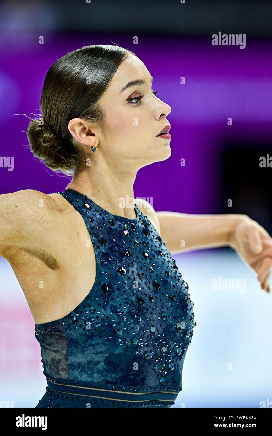 Aleksandra GOLOVKINA (LTU), during Women Short Program, at the ISU European Figure Skating ...