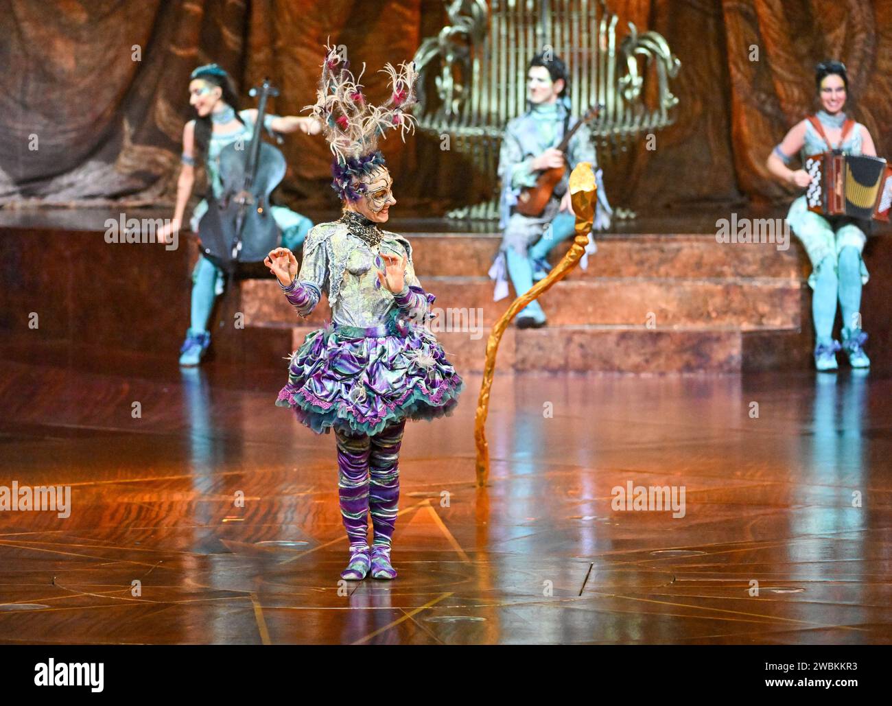 London, UK. 10th Jan, 2024. Cast members perform during the Dress ...