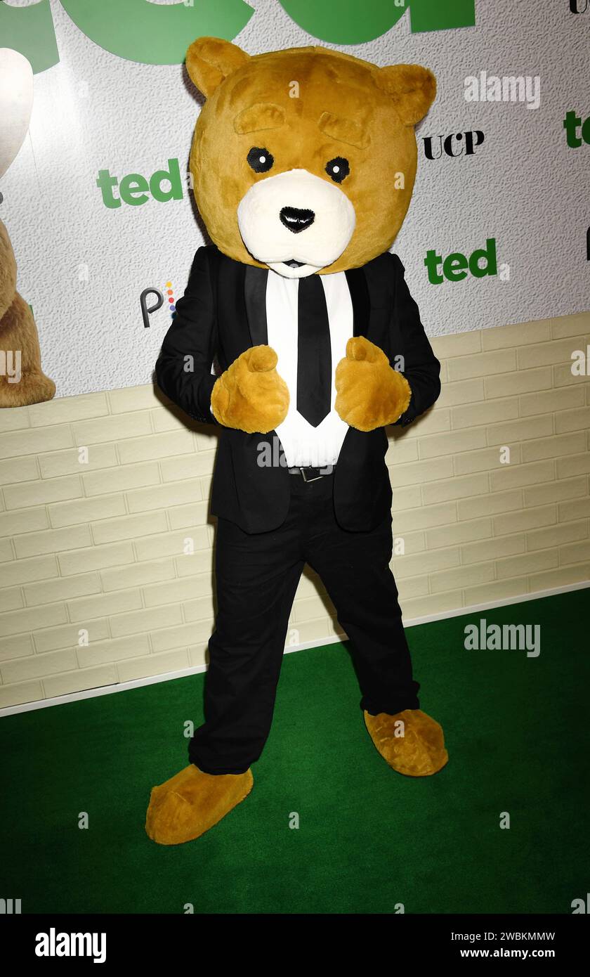 LOS ANGELES, CALIFORNIA - JANUARY 10: A performer in a "Ted" Costume ...