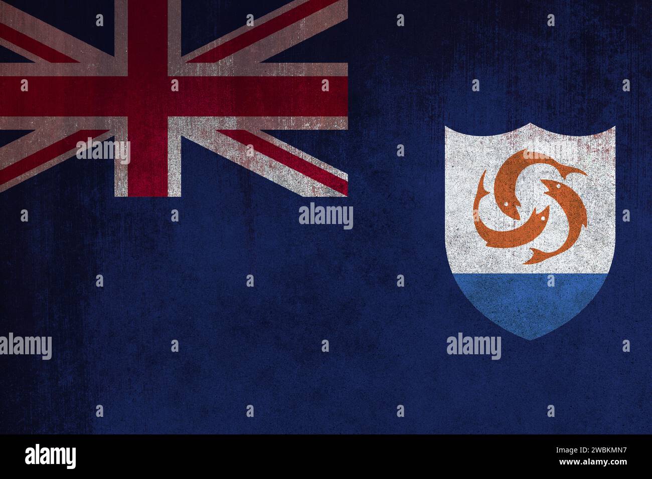 Flag of Anguilla, Fabric flag of Anguilla. Anguilla National Flag ...