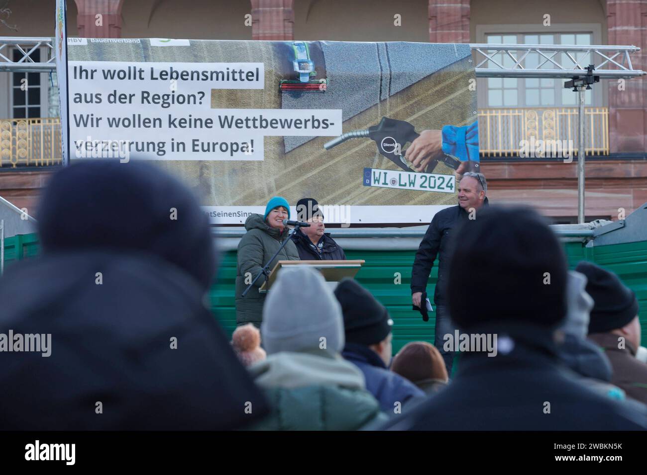 Bauern-Protest 11.01.2024 Traktor Konvoi Korso Kundgebung Demonstration ...