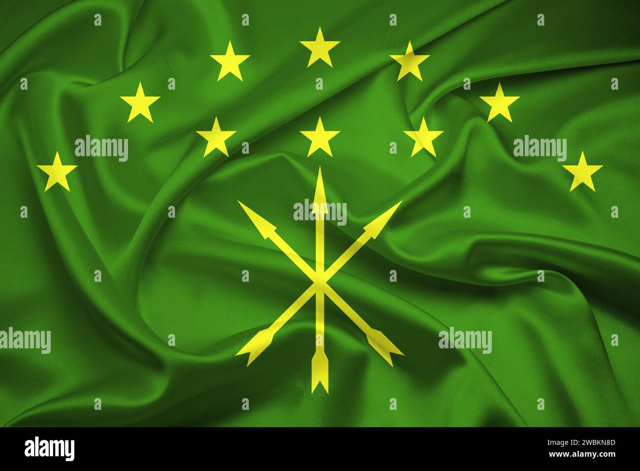 Flag of Adygea, Fabric flag of Adygea. Adygea National Flag, Fabric and ...