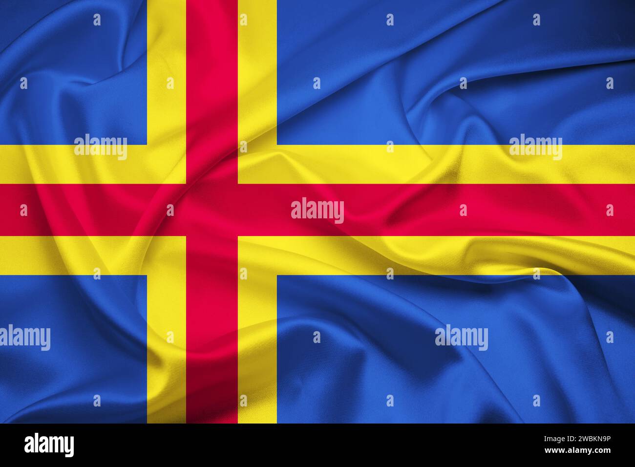 Flag of Aland, Fabric flag of Aland. Aland National Flag, Fabric and ...