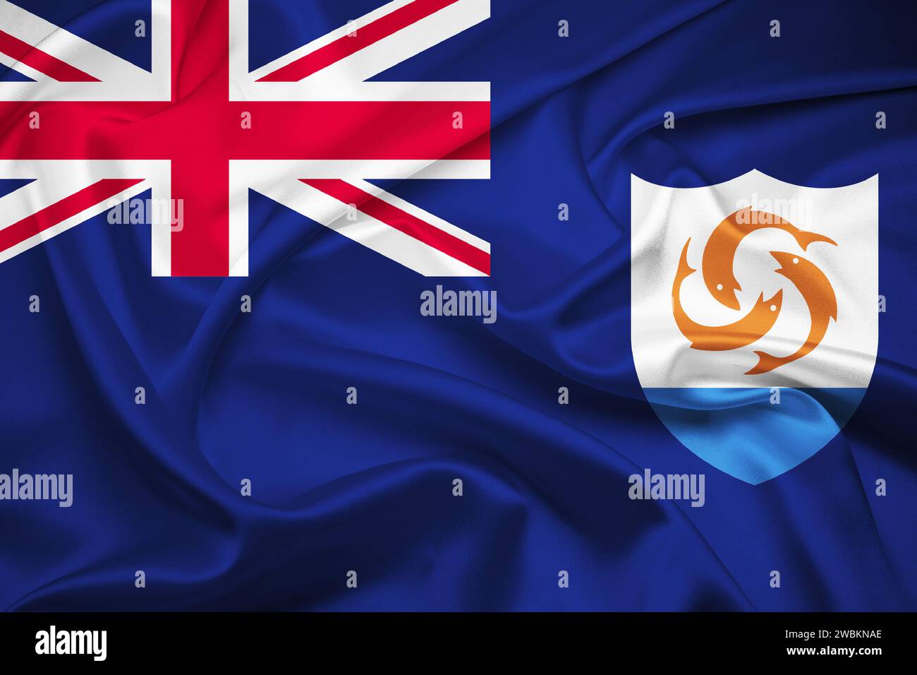 Flag of Anguilla, Fabric flag of Anguilla. Anguilla National Flag ...