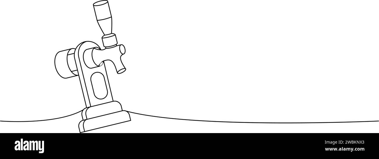 Beer tap one line continuous drawing. Beer pub products continuous one ...