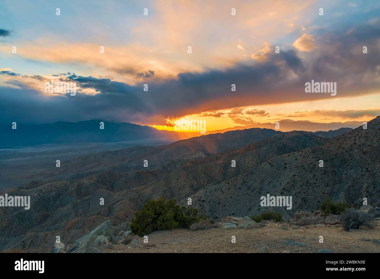Joshua Tree National Park. View of Mount San Jacinto from Keys View at ...