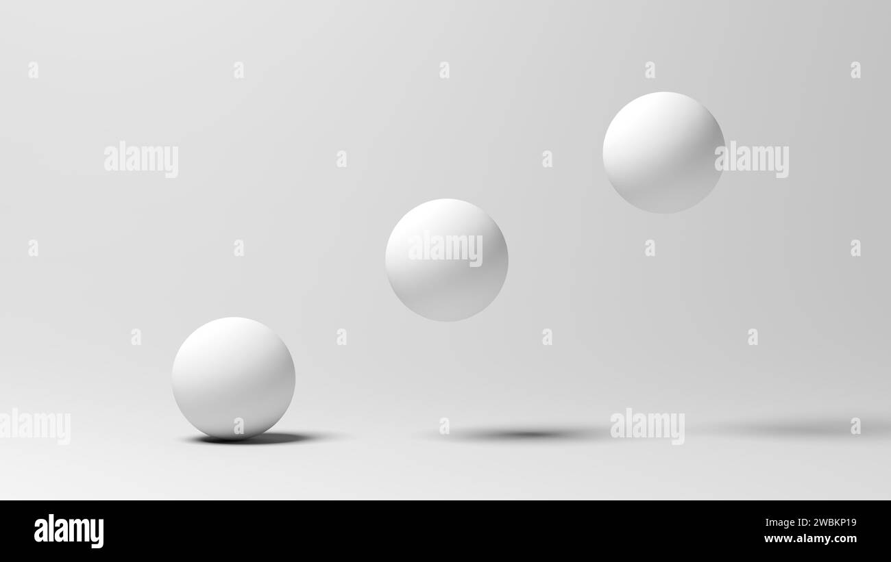 Three white spheres. 3d illustration Stock Photo - Alamy
