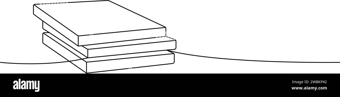 Pizza boxes one line continuous drawing. Traditional italian fast food ...