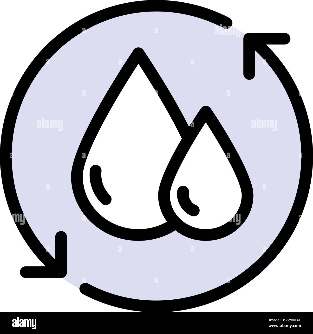 Recycle simple symbol. Water Drop with 2 Sync and Circular Arrows ...
