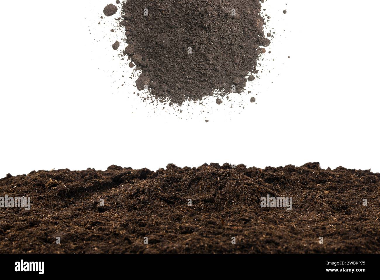 Soil for plant isolated on white background. Soil pattern Stock Photo ...