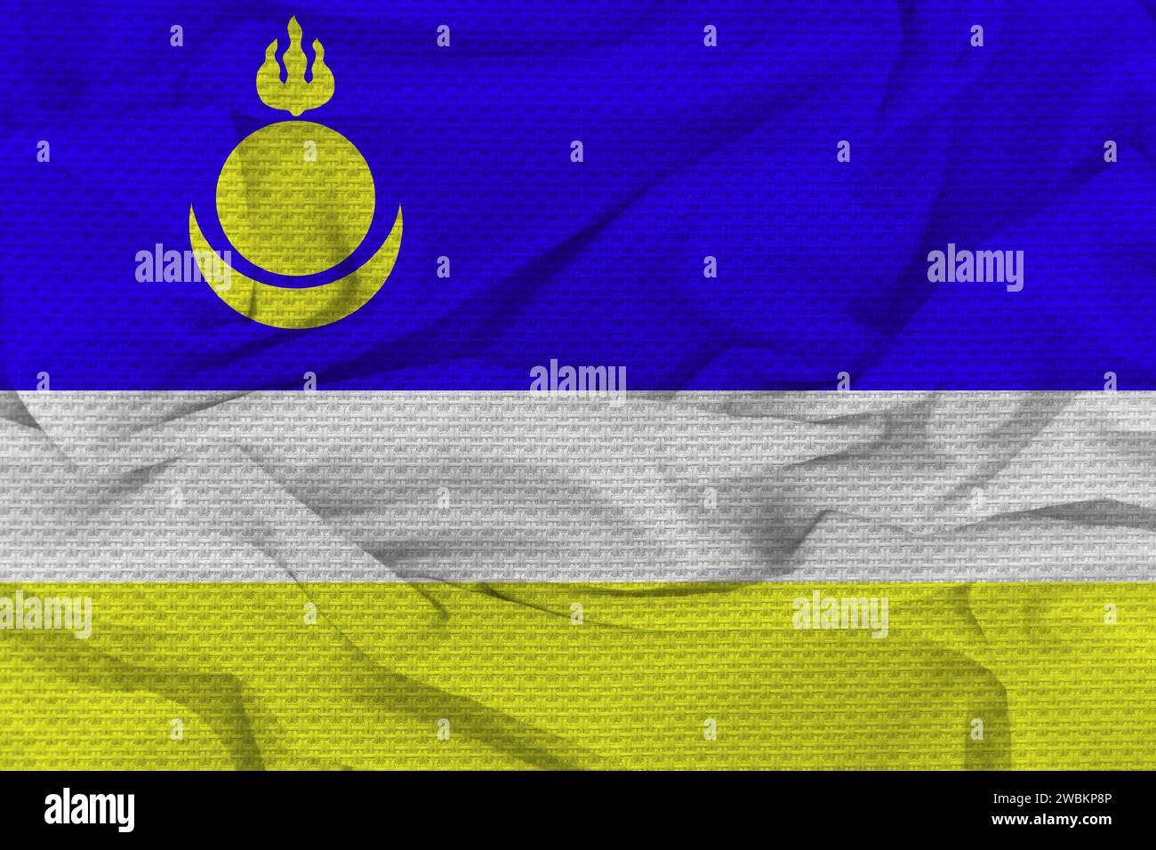 Flag of Buryatia, Fabric flag of Buryatia. Buryatia National Flag ...