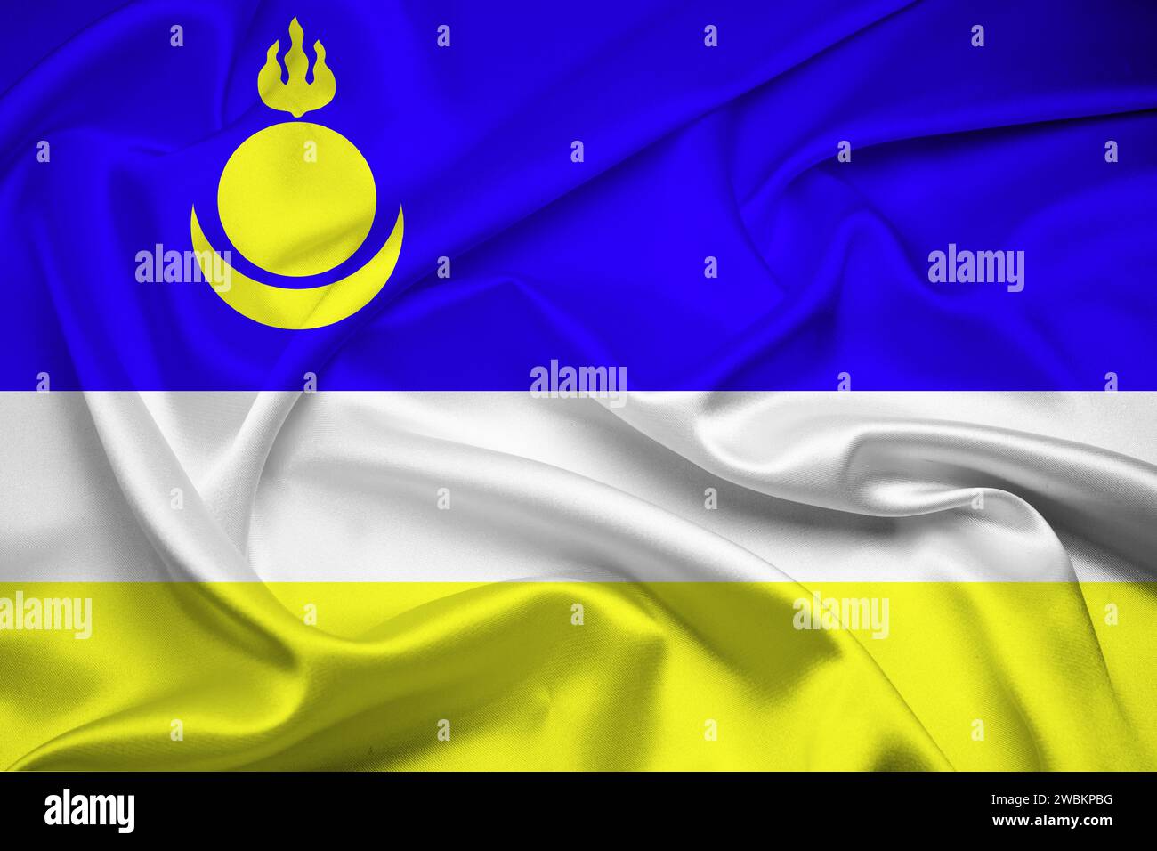 Flag of Buryatia, Fabric flag of Buryatia. Buryatia National Flag ...