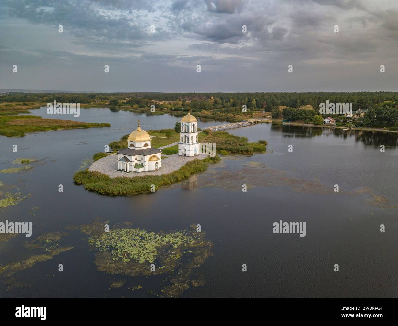 The gentle light of the rising sun illuminates the famous flooded ...