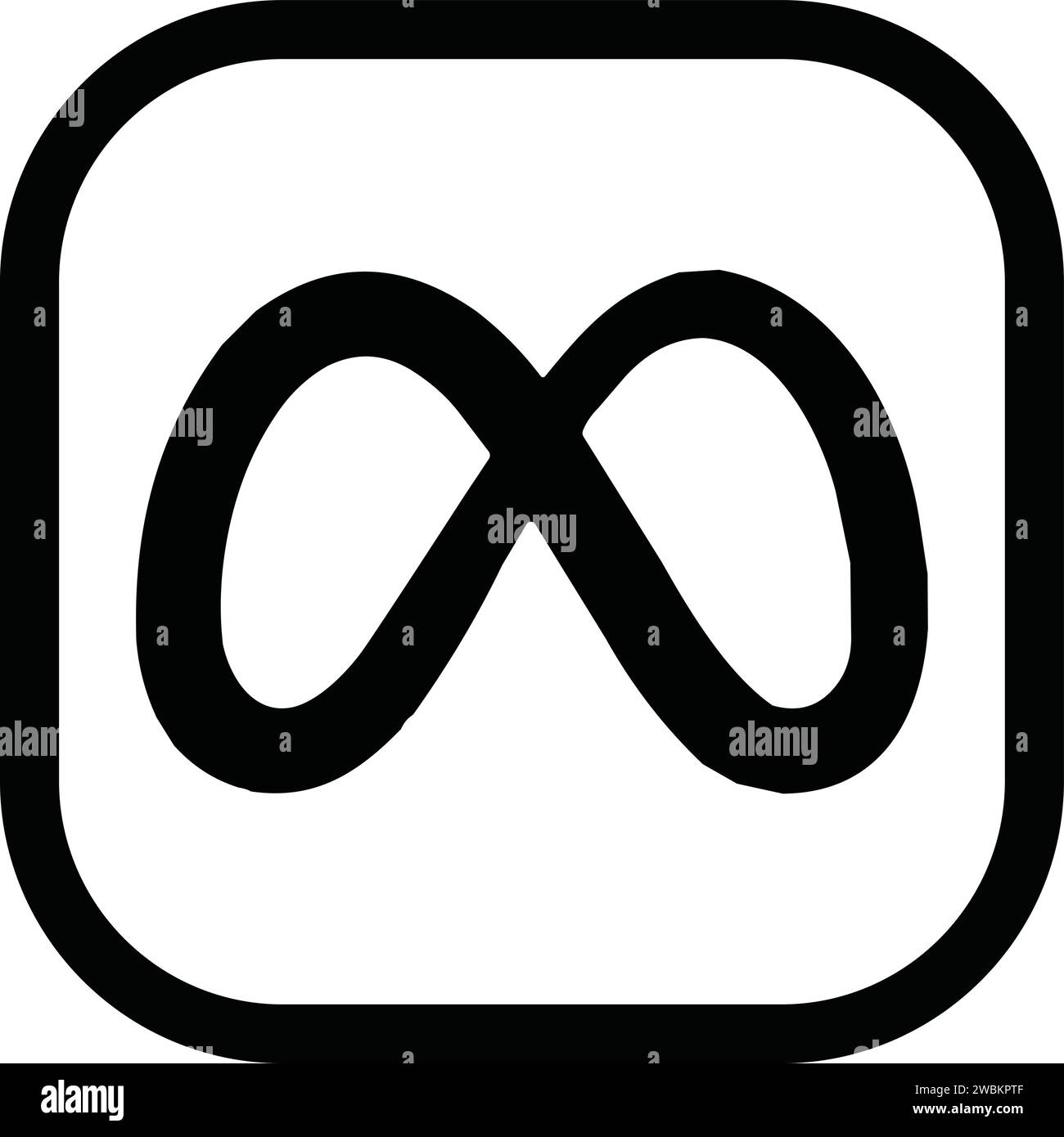 Meta icon logo vector. Social media technology company. Logotype app ...