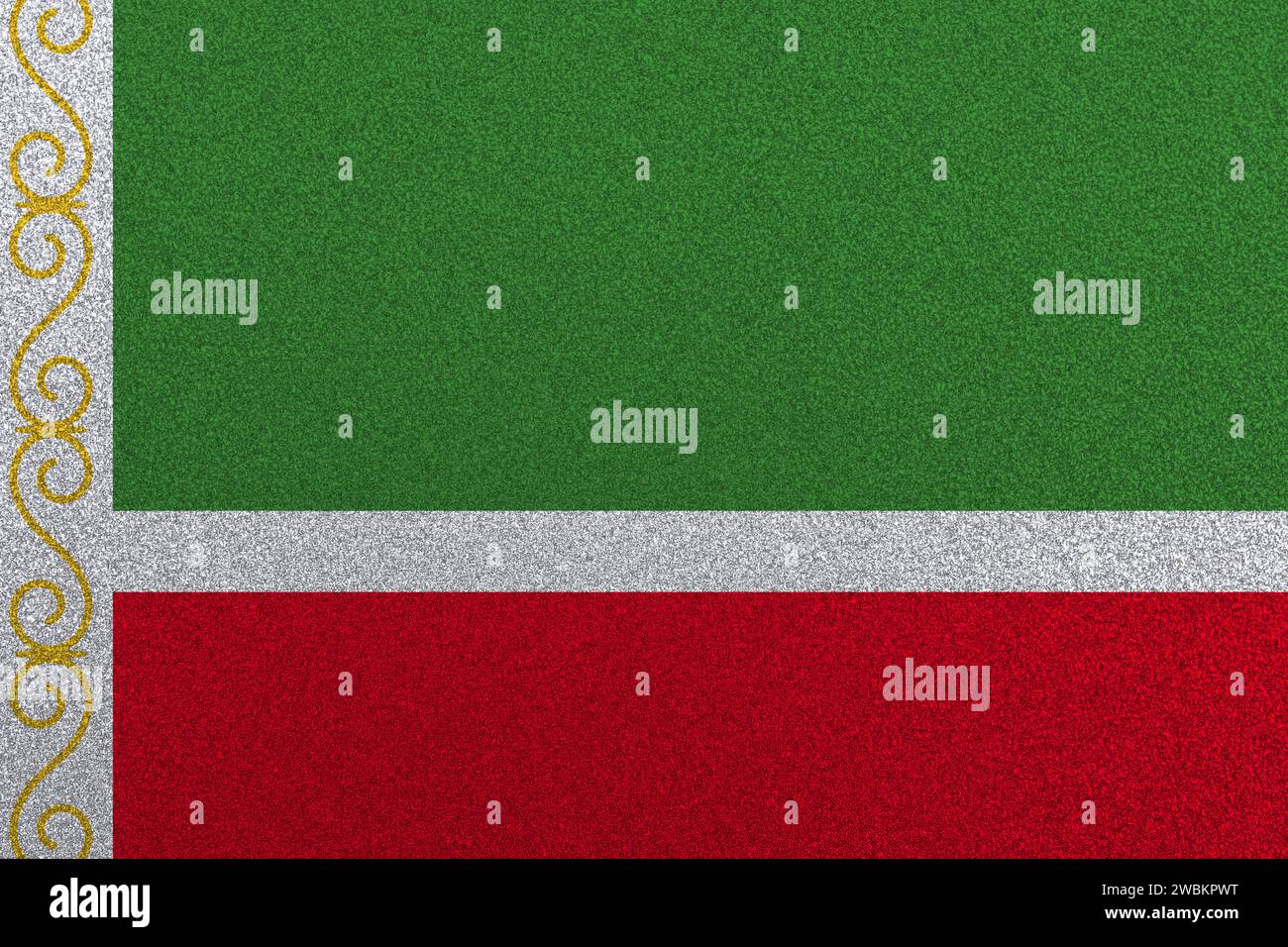 Flag of Chechen Republic, Fabric flag of Chechen Republic. Chechen ...