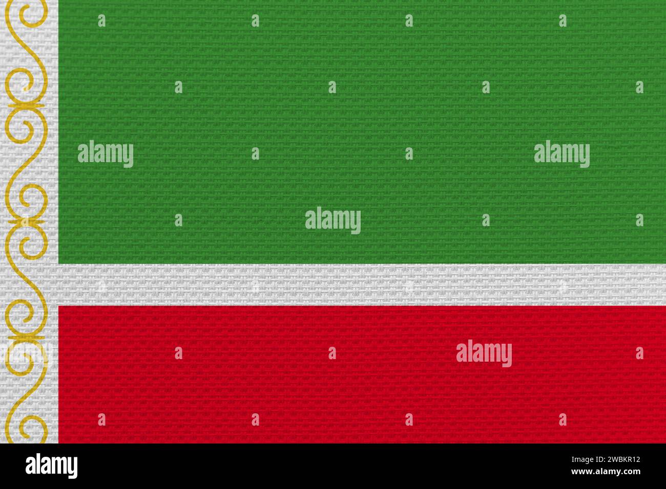 Flag of Chechen Republic, Fabric flag of Chechen Republic. Chechen ...