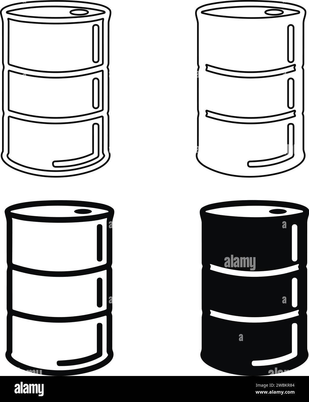 Black Oil Drum container icon set. Barrel icon. oil labels. Oil barrel ...