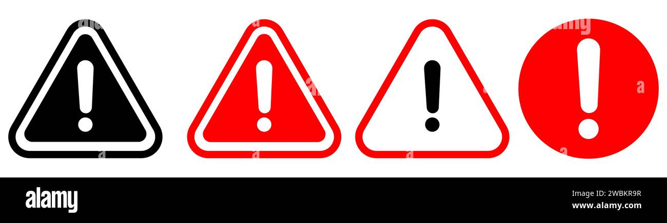 Collection of Warning or Danger signs with an exclamation point ...