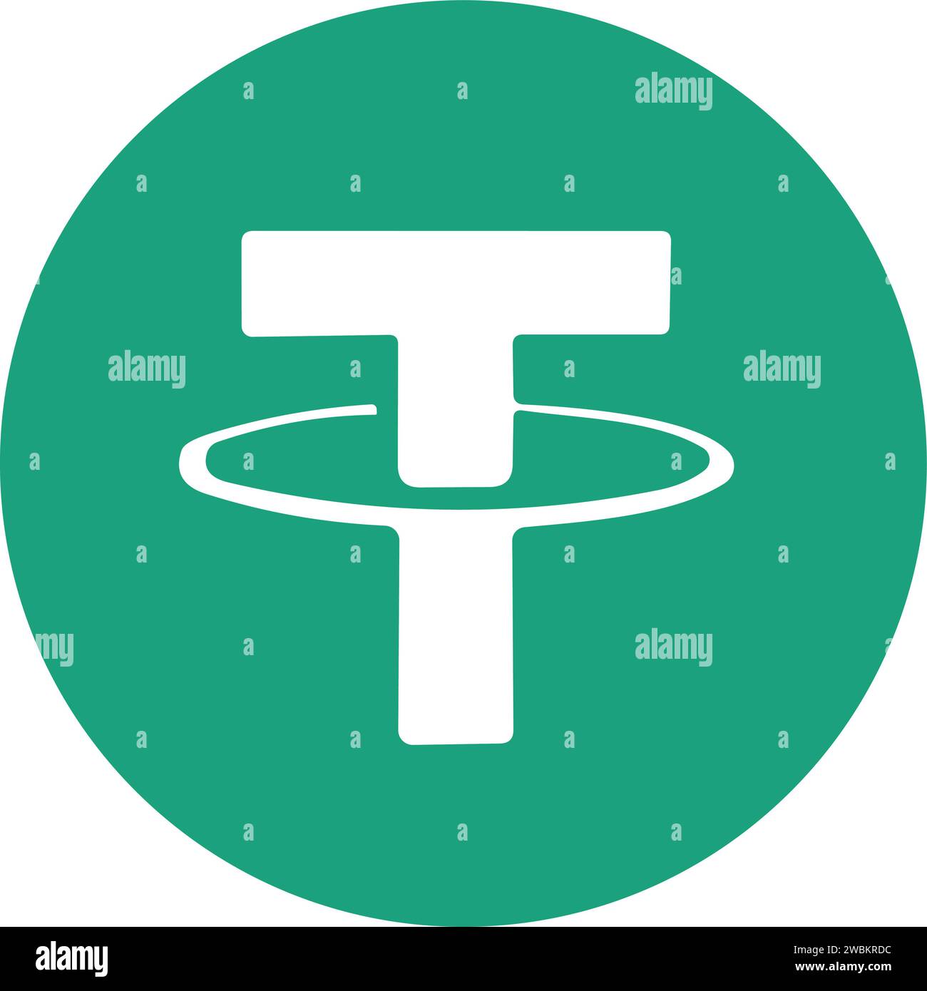 Tether USDT Cryptocurrency logo vector icon. . Crypto currency coin ...