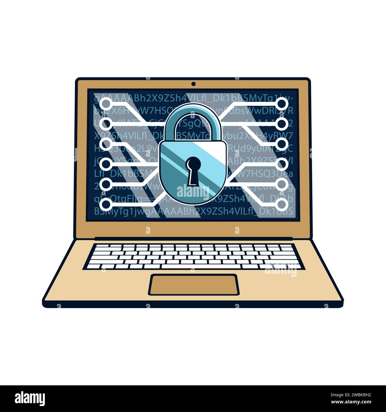 Lock on laptop monitor Cut Out Stock Images & Pictures - Alamy