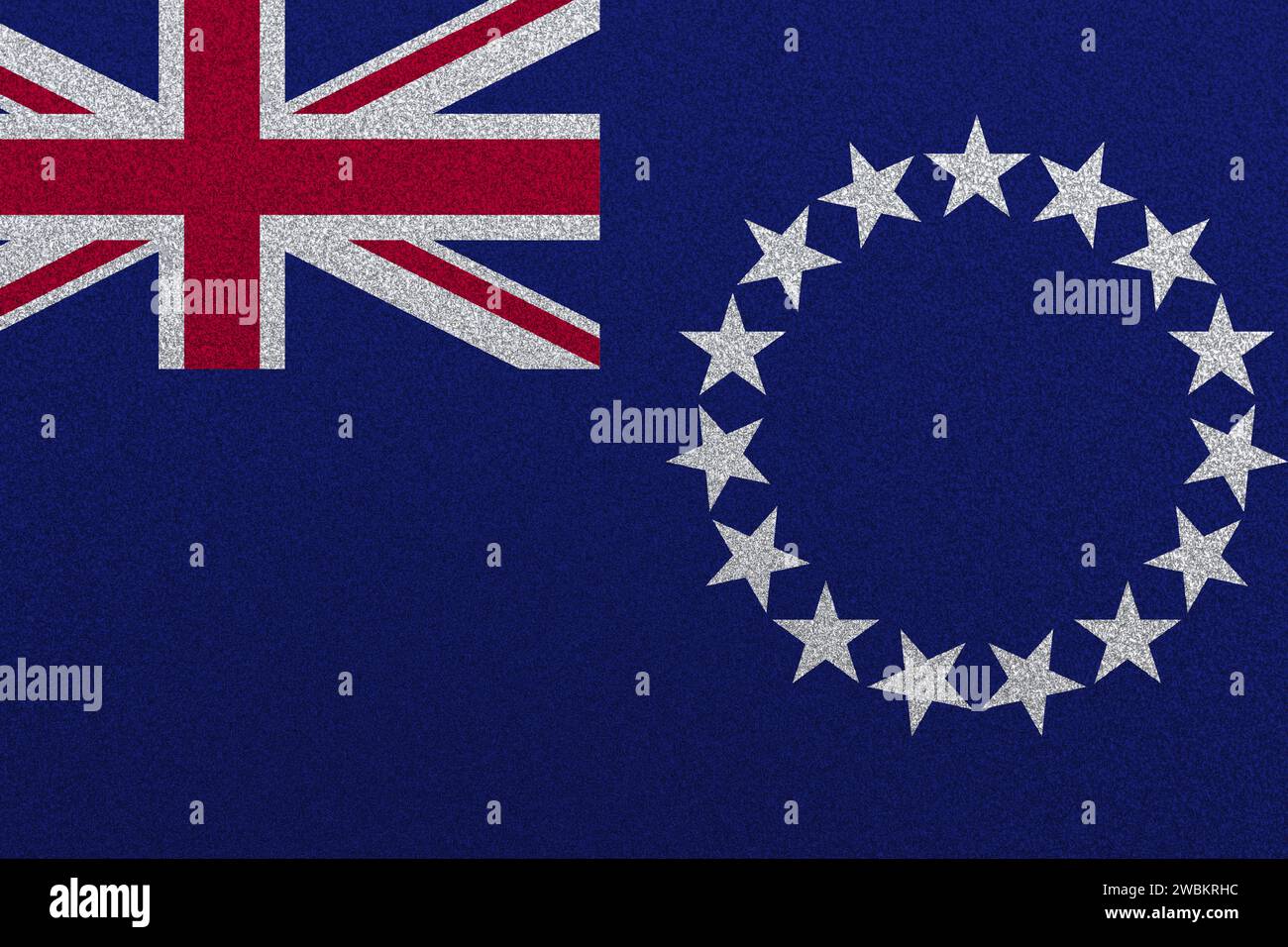 Flag of Cook Islands, Fabric flag of Cook Islands. Cook Islands ...